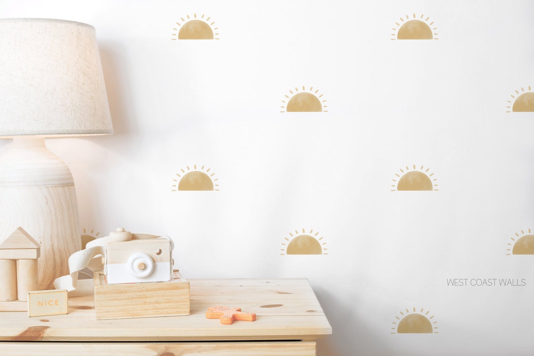 Mini Watercolor Half Sun Removable Wall Decal / Modern Sun / Neutral ...
