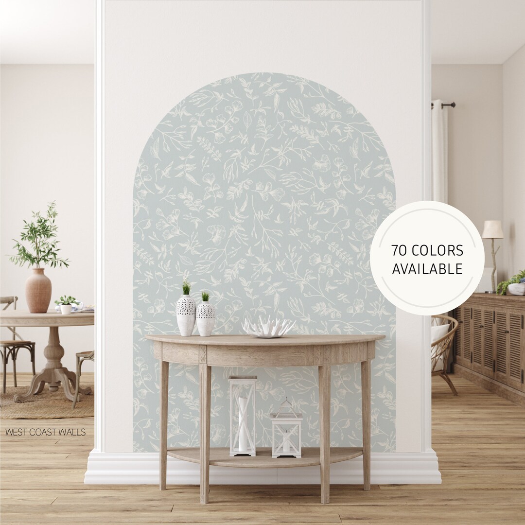 Dainty Handrawn Floral Arch Decal / Removable Arch / Boho Wall Decal ...