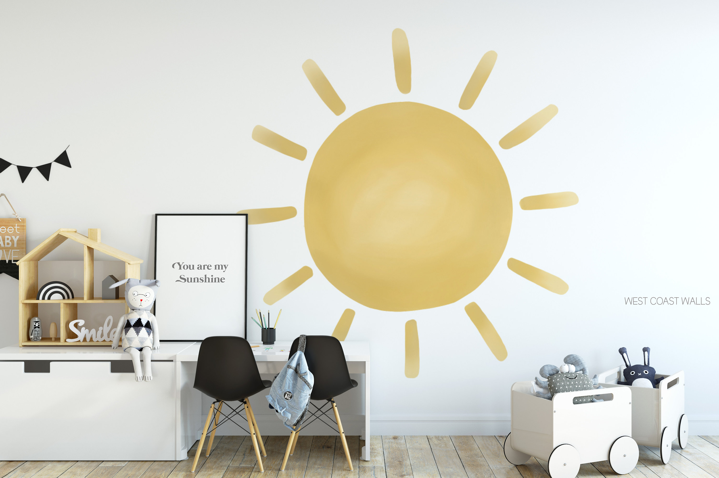 Large Full Size Painted Sun Removable Wall Decal / Oversized - Etsy