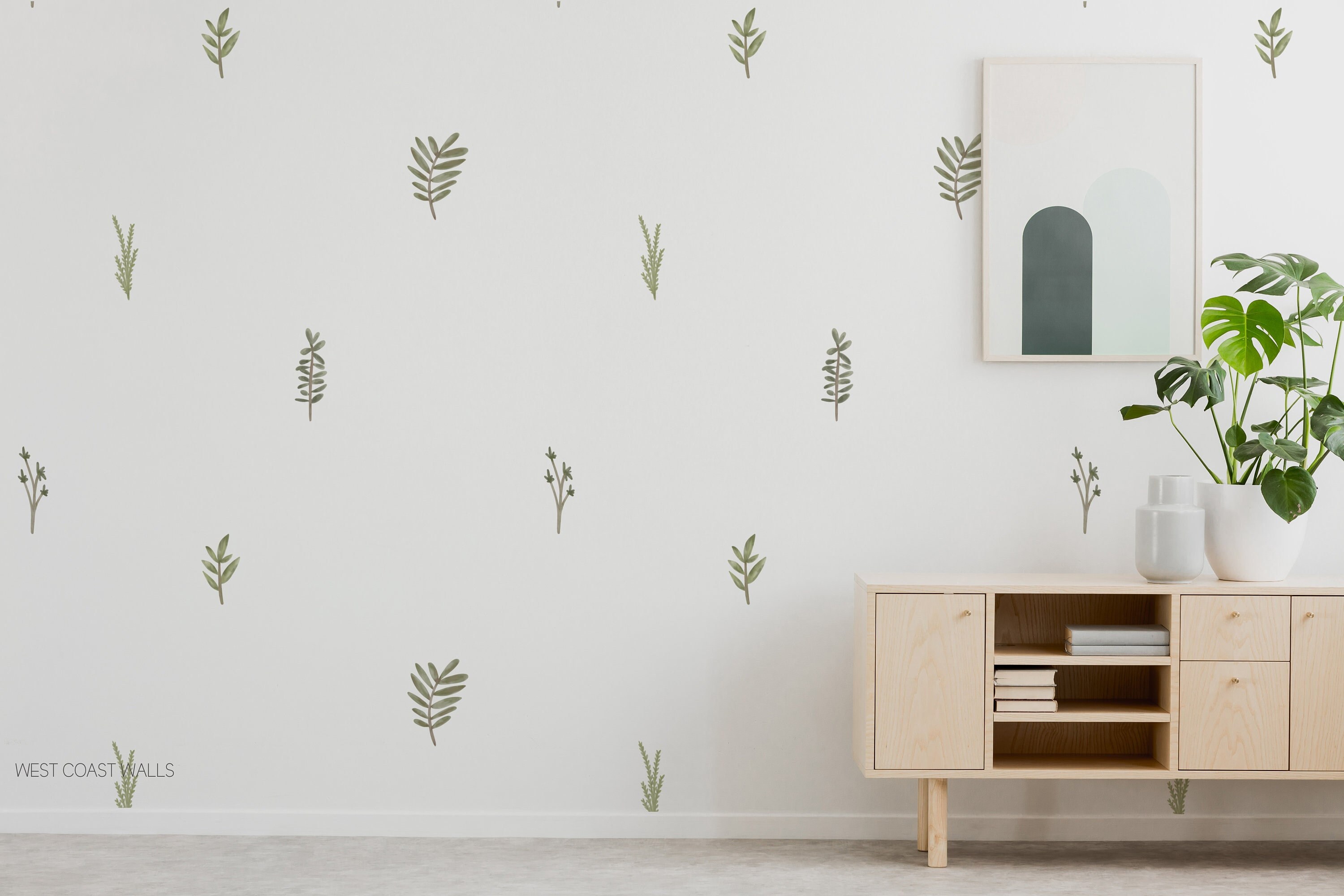 Neutral and Muted Leaves Removable Wall Decals / Branch Decals | Etsy
