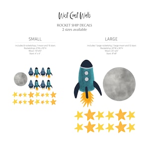 Rocket Ship Removable Wall Decals / Spaceship Wall Decals / Space Room ...