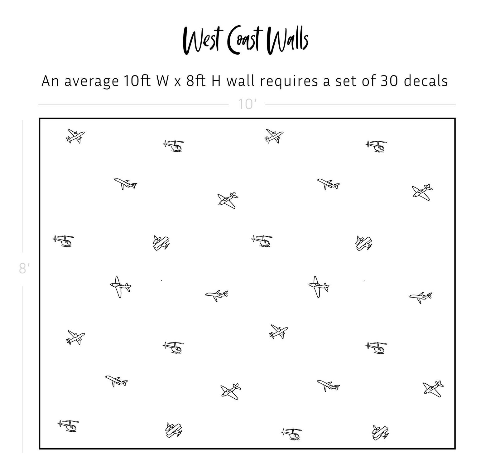 Minimalist Airplane Decals / Simple Airplane Decor / Removable Airplane ...