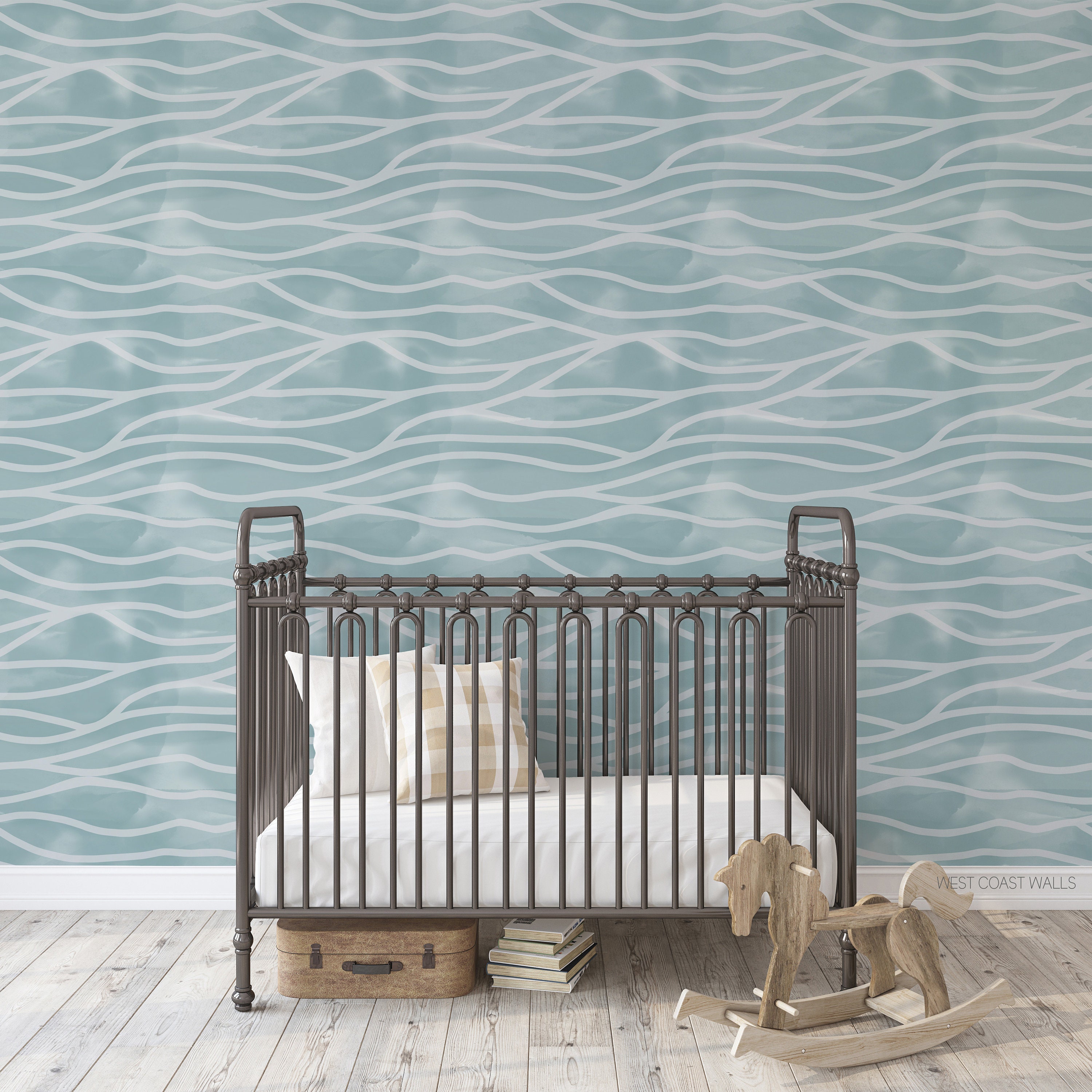 Boho Wave Wallpaper Alternate Colours Available / Abstract - Etsy