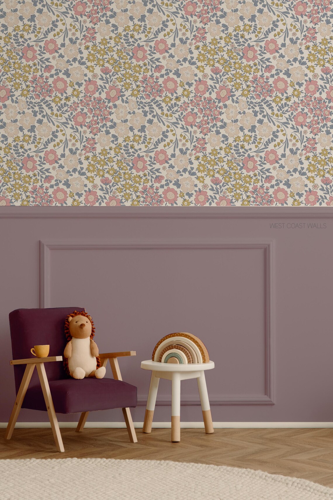 Harriet Floral Wallpaper / Hand Drawn Floral Design / Vintage Floral ...