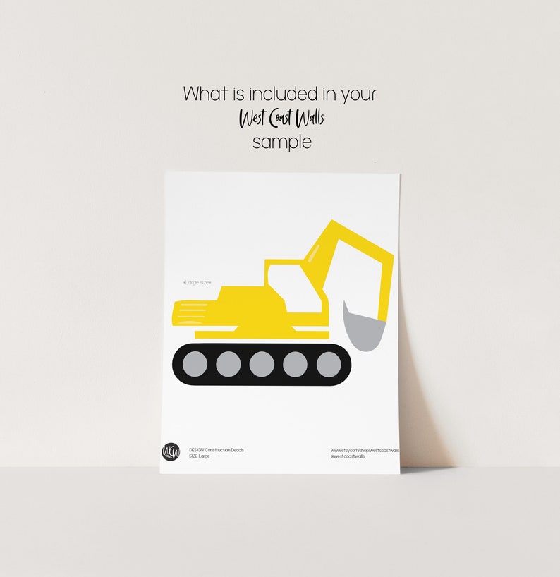 Construction Vehicles Removable Wall Decals / Excavator Decal - Etsy