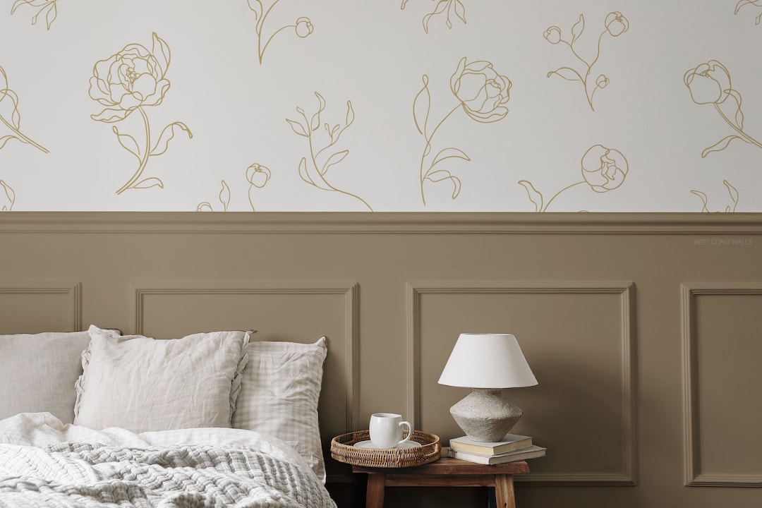 Minimal Peony Decals - Small / Simple Floral Decals / Minimal Line Art ...