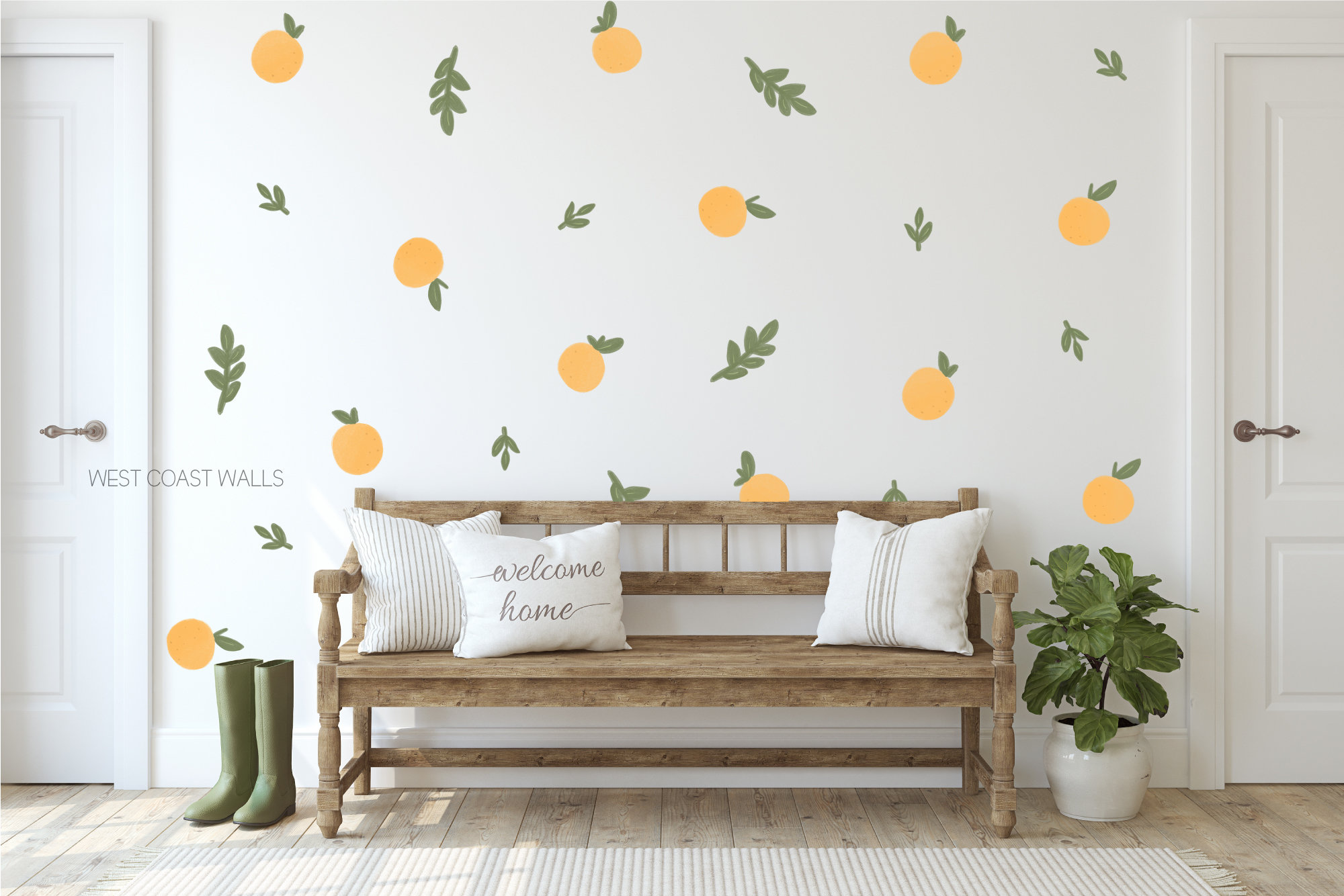 Tangerine Wall Decals / Removable Wall Decals / Laundry Room | Etsy
