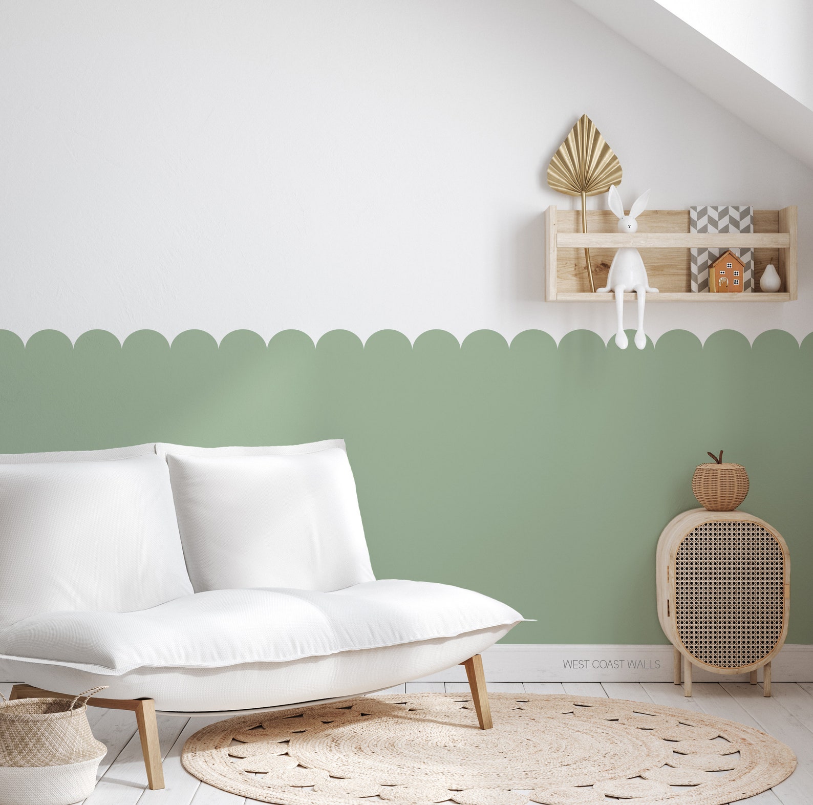 Scalloped Wall Decal / Scallop Wallpaper / Removable Scallops / Custom ...