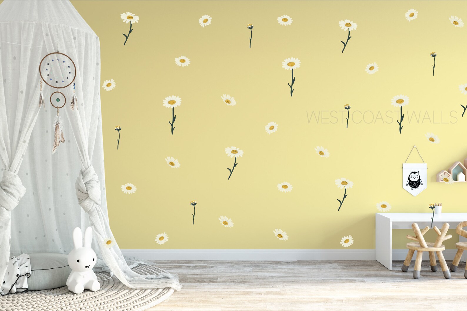 Daisy Wall Decals / Removable Flower Decals / Flower Room / | Etsy