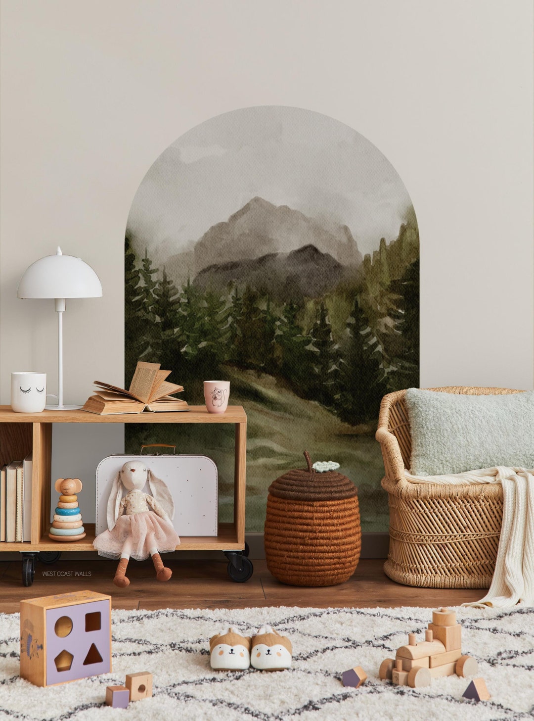 Painted Misty Mountain Removable Arch Decal / Mural Arch / Mountain ...