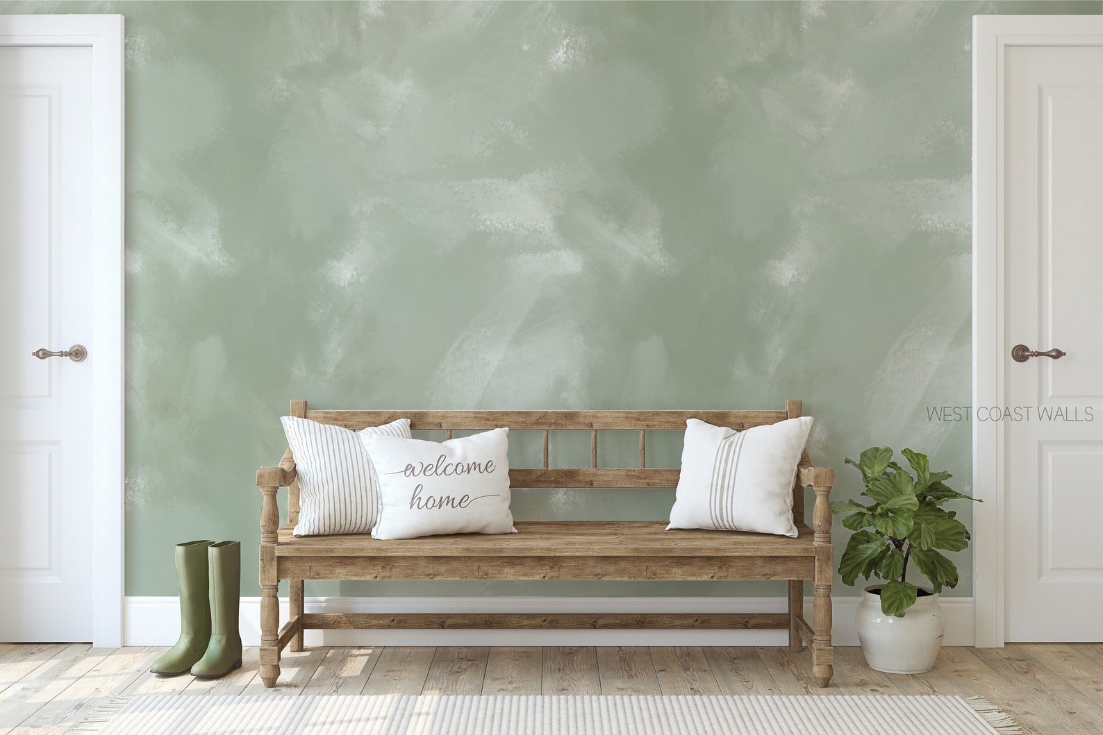 Sage Textured Wallpaper / Hand Painted Wallpaper / Textured - Etsy