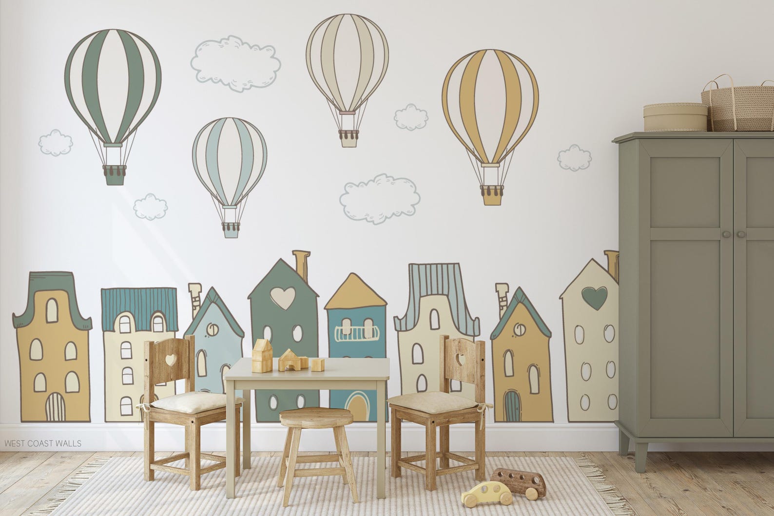 Whimsical Village Removable Wall Decals / City Wall Decals / Nursery ...