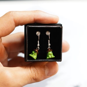 Fred the Frog but Hes a Cowboy / Mini Frog Earrings - Etsy
