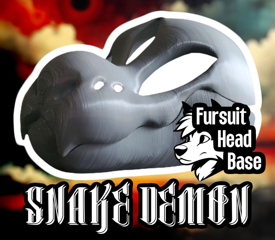 Snake Demon Head Base - Fursuit Head - Furry D.I.Y Cosplay Fursuit / 3D ...