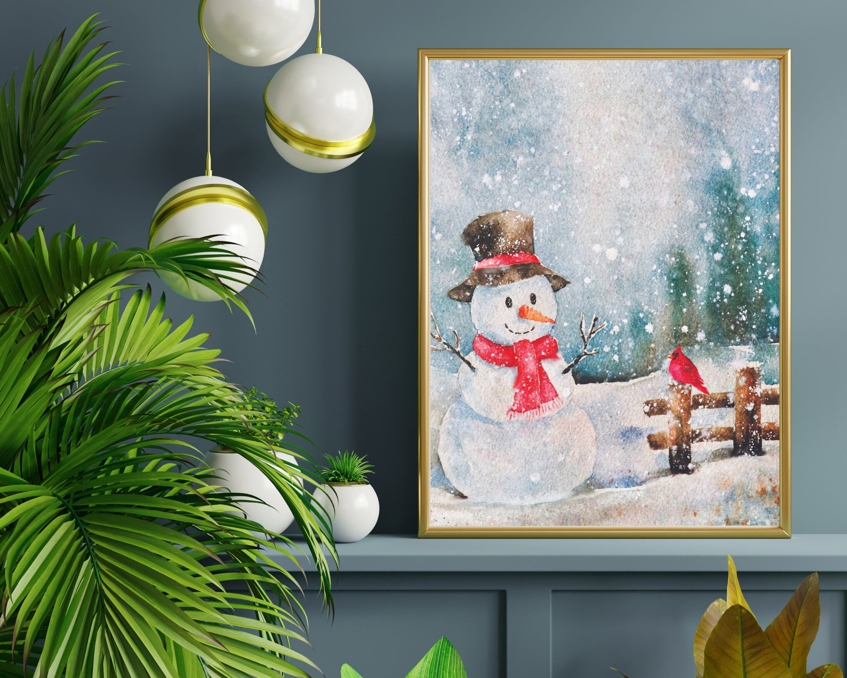 Printable Vintage Snowman Art | Digital Art | Farmhouse Decor | Vintage ...