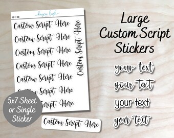 Mini Custom Script Sticker 5x7 Sheet Four Font Choices - Etsy
