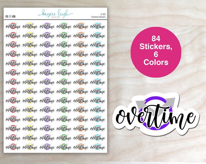 Overtime Planner Stickers Work Business Erin Condren Life Planner Happy ...