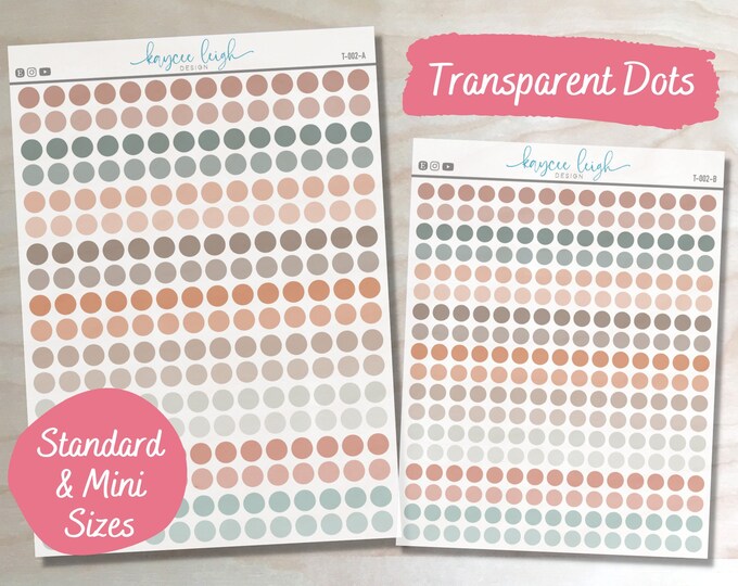 Transparent Dot Stickers for Planners, Notebooks, Bullet Journals, Etc ...