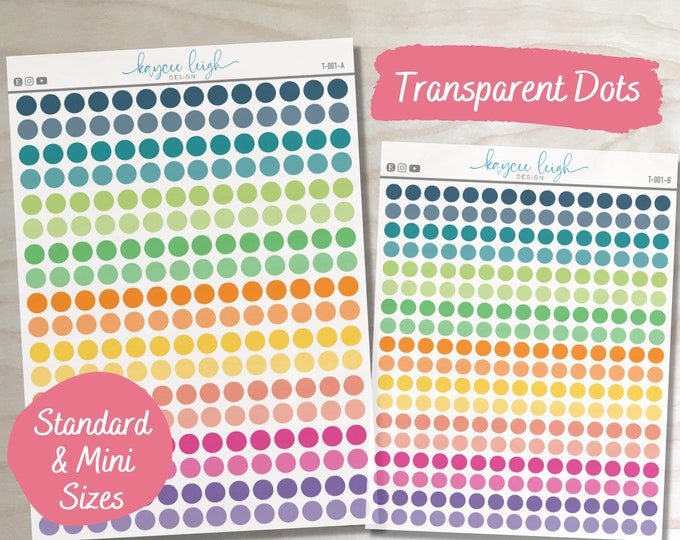 Transparent Dot Stickers for Planners, Notebooks, Bullet Journals, Etc ...