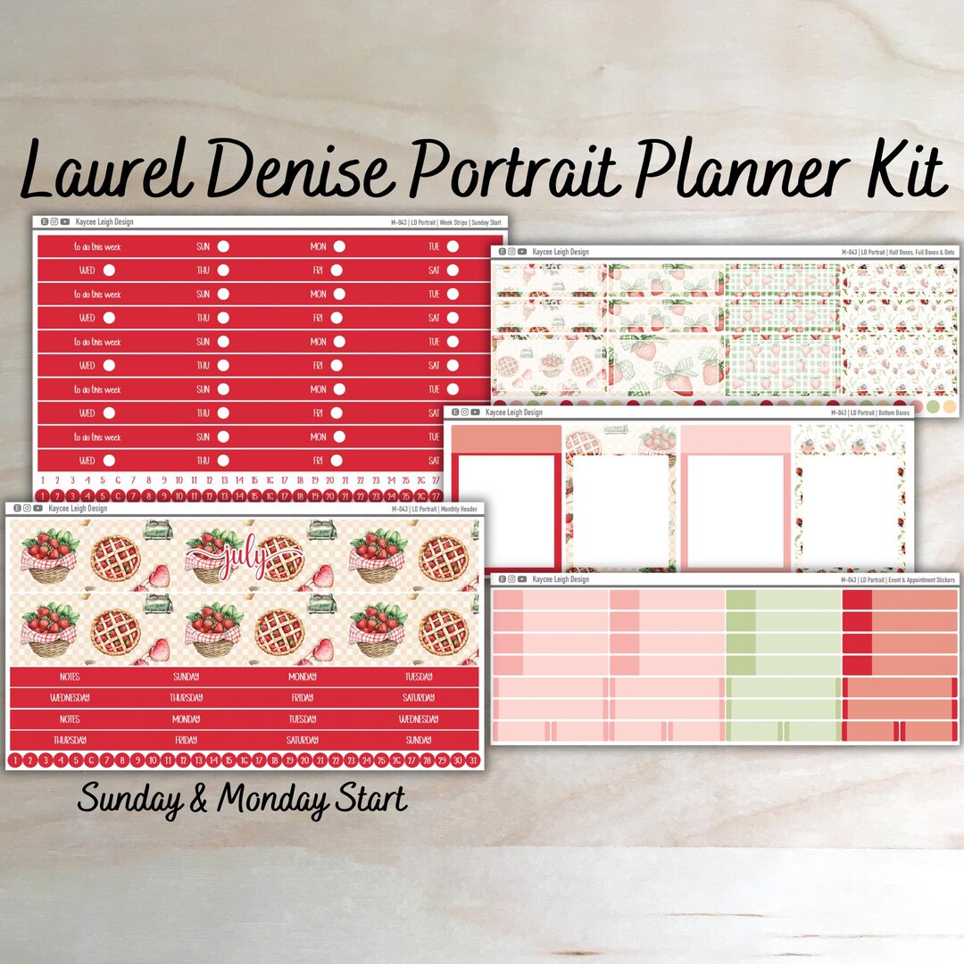 Laurel Denise Portrait Planner Sticker Kit | M-043 - Etsy
