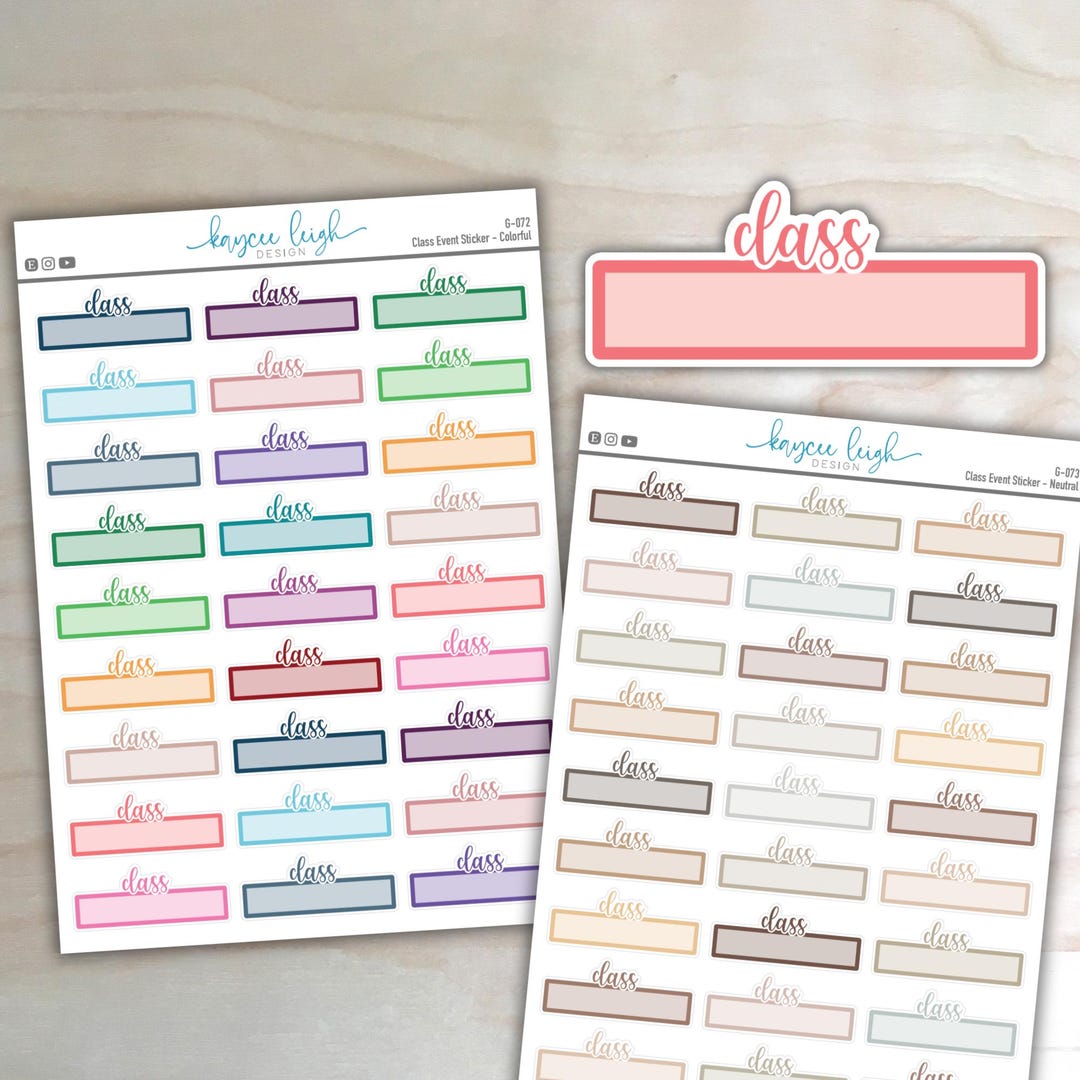 Class Event Stickers for Use in Planners, Notebooks, Bullet Journals ...