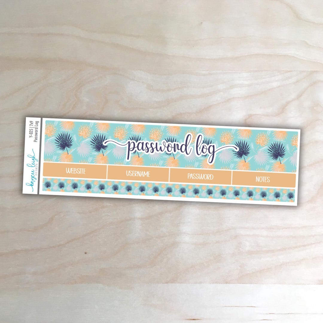 Password Log Stickers for A5, 7x9, and 8.5x11 Planners | Password ...