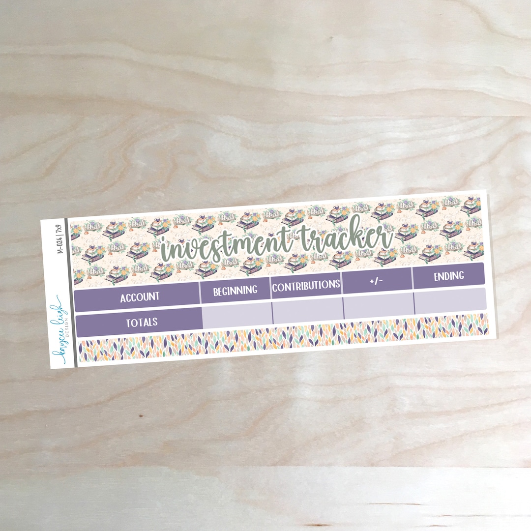 Investment Tracker Stickers for 7x9, and 8.5x11 Planners M-024 - Etsy