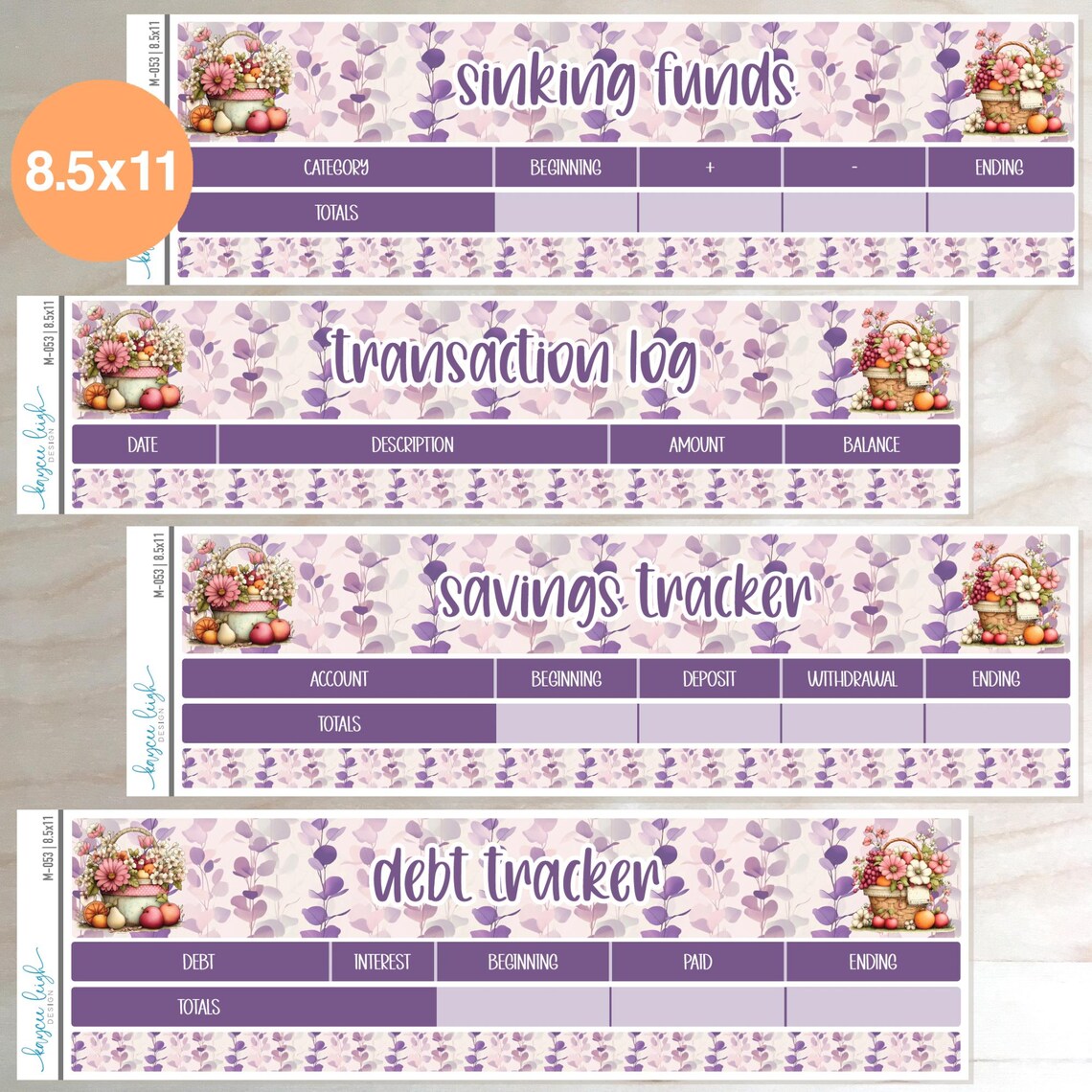 Budget Kit Stickers for A5, 7x9, and 8.5x11 Planners | Savings Tracker ...