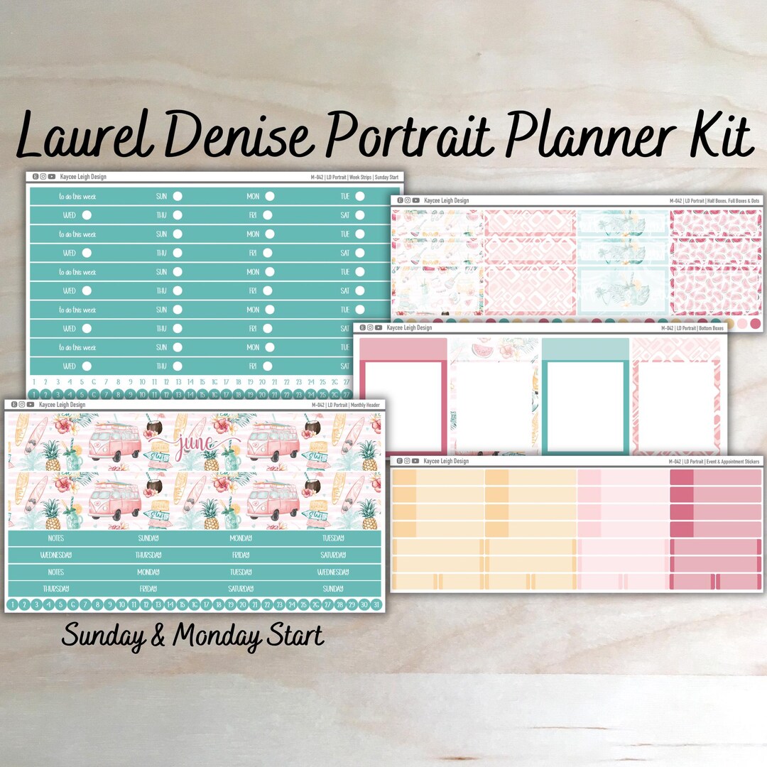 Laurel Denise Portrait Planner Sticker Kit | M-042 - Etsy