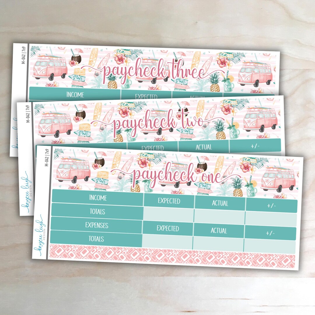 Paycheck Budget Stickers for A5, 7x9, and 8.5x11 Planners | Choose ...