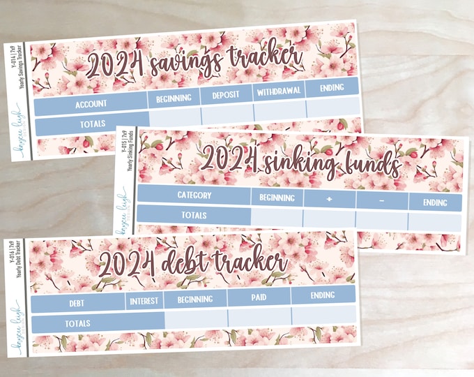 2024 Savings Tracker, Sinking Funds, Debt Tracker Stickers Budget ...