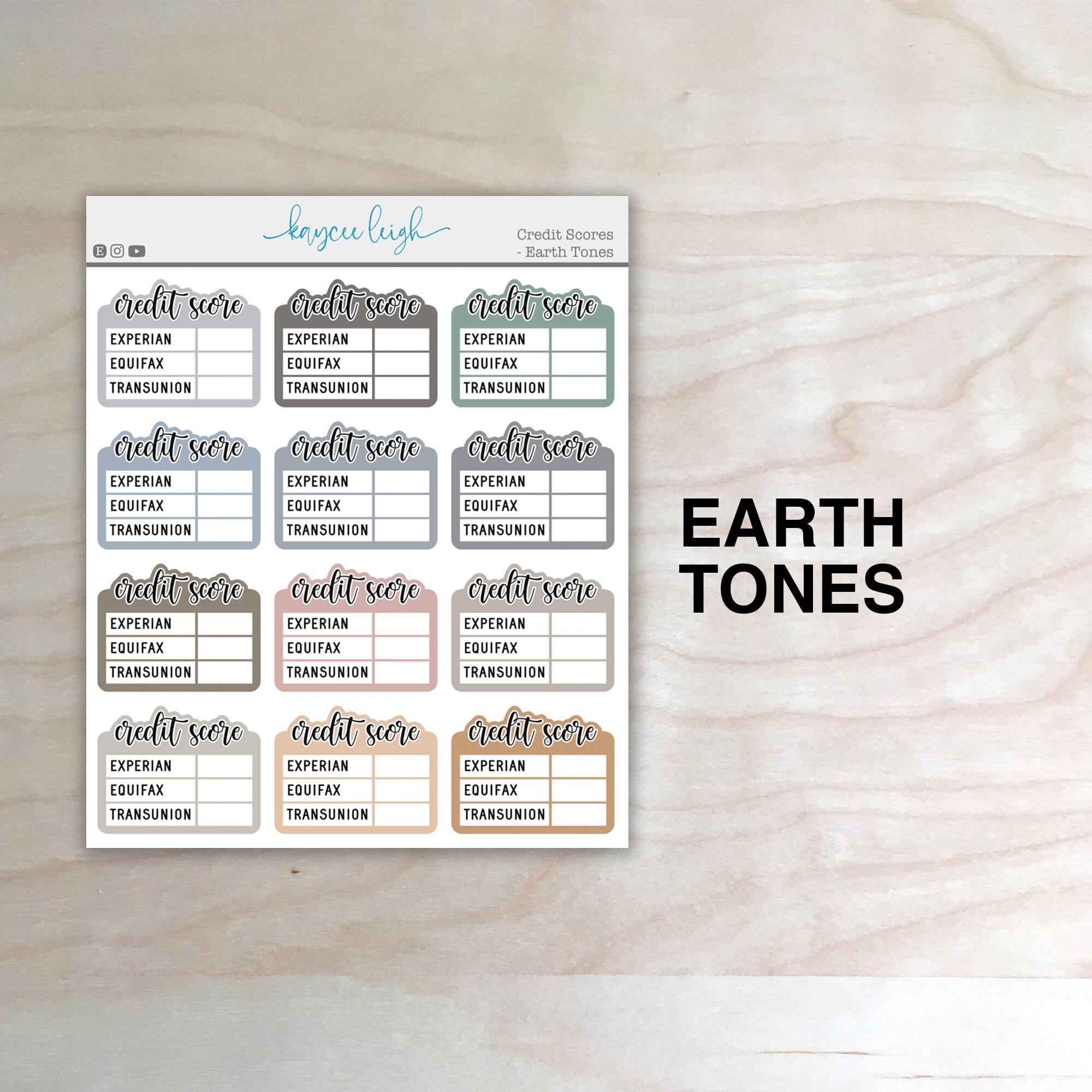 Credit Score Stickers for Use in Planners, Notebooks, Bullet Journals ...