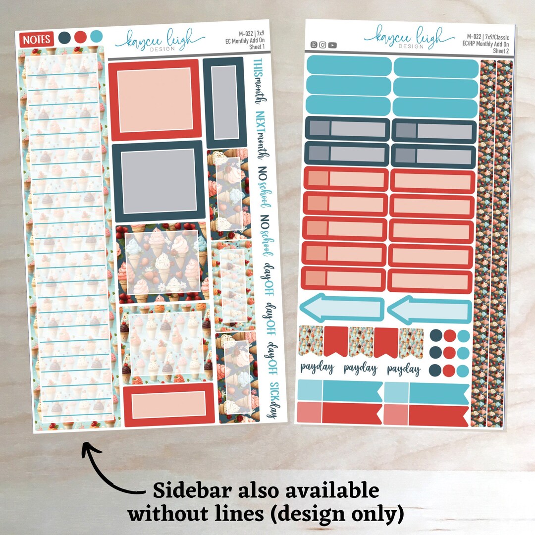 Monthly Add on Stickers for A5, 7x9, and 8.5x11 Planners Erin Condren ...