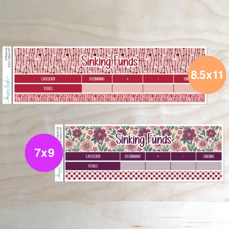 12 Months of Sinking Funds Stickers | 12 Different Designs | 7x9 and 8 ...