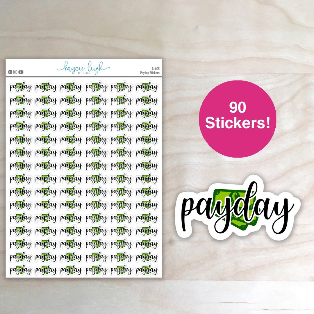 Payday Planner Stickers for Use in Planners, Notebooks, Bullet Journals ...