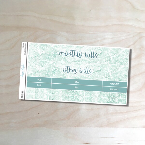 Monthly Bills - Etsy