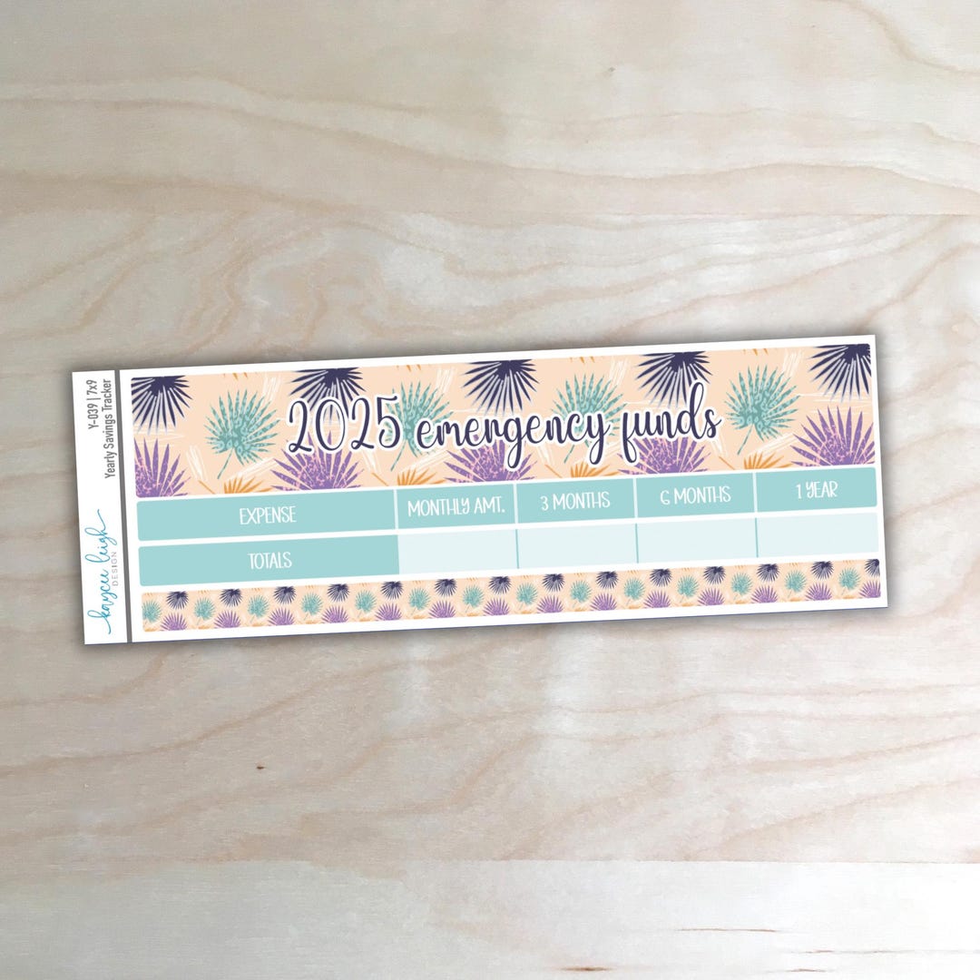 2025 Emergency Fund Stickers | Budget Stickers for A5, 7x9 and 8.5x11 ...