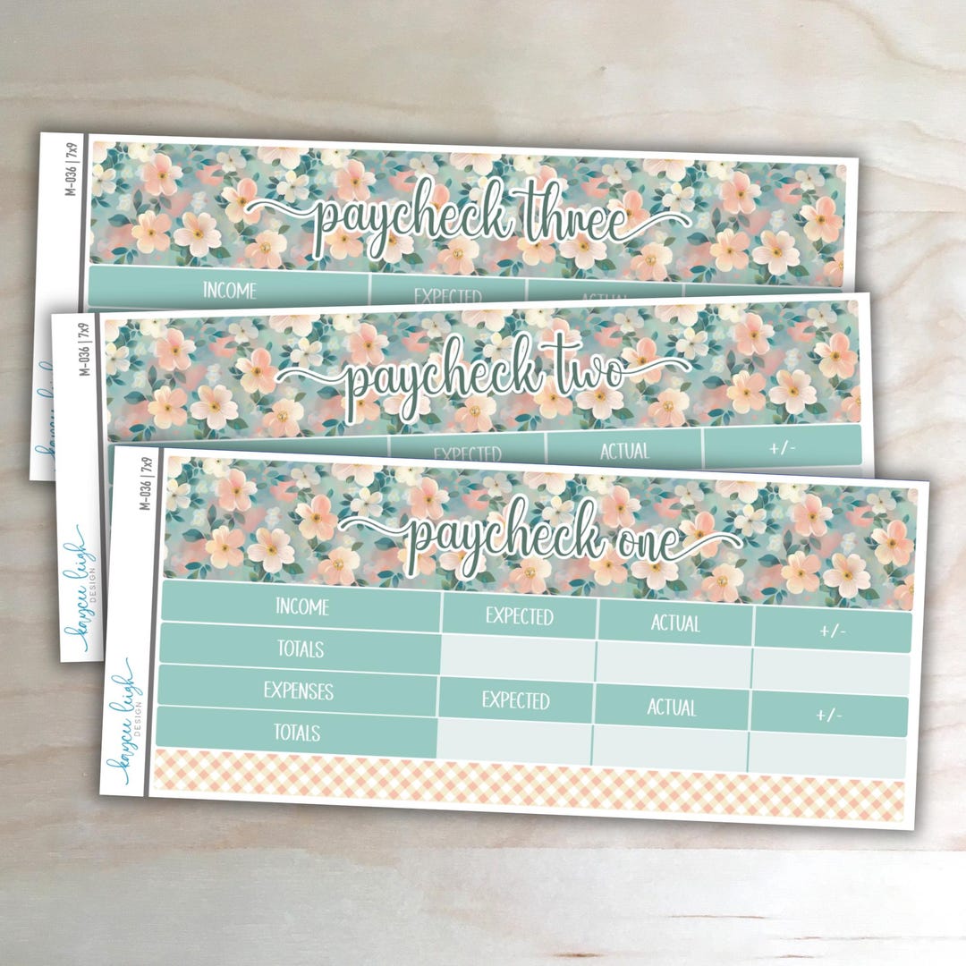 Paycheck Budget Stickers for A5, 7x9, and 8.5x11 Planners | Choose ...