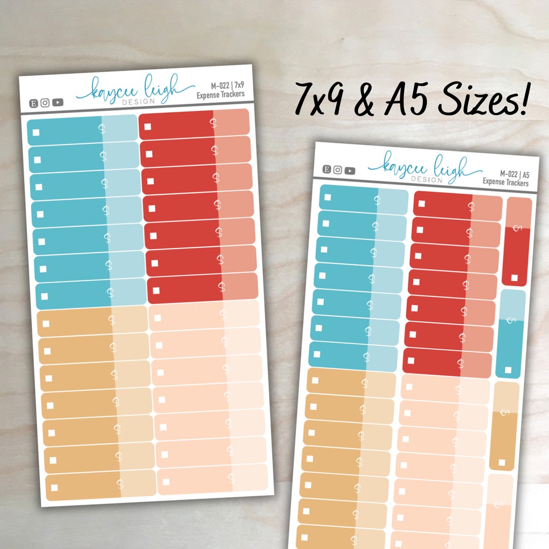 Expense Tracker Stickers Four Colors 7x9 & A5 Budget Stickers M-022 - Etsy