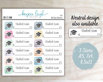 54 Cute Student Loan Planner Stickers - Etsy