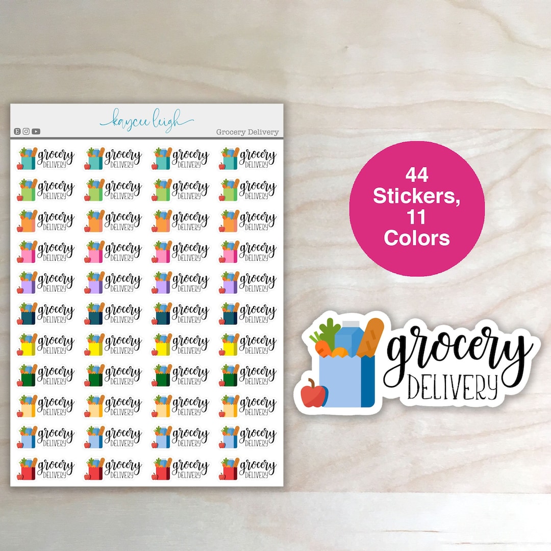 Grocery Delivery Stickers for Planners, Notebooks, Bullet Journals, Etc ...