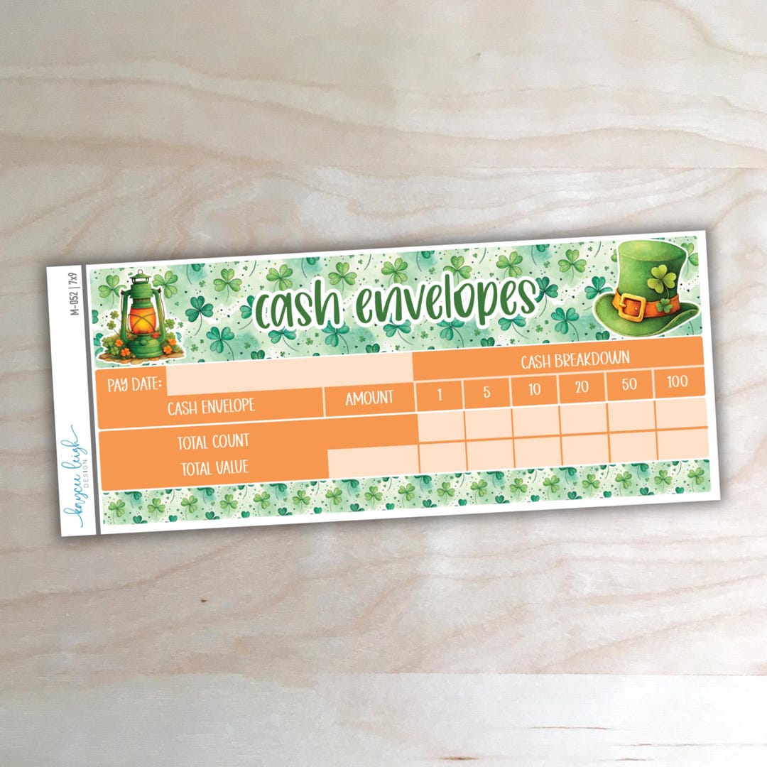 Cash Envelopes Stickers for 7x9 and 8.5x11 Planners | M-052 - Etsy