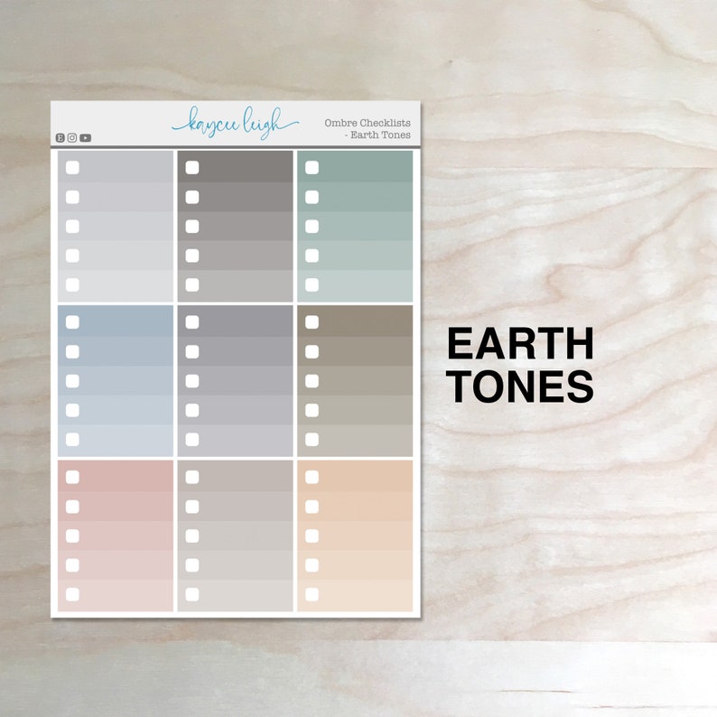 Ombre Checklist Stickers for Use in Planners Notebooks - Etsy