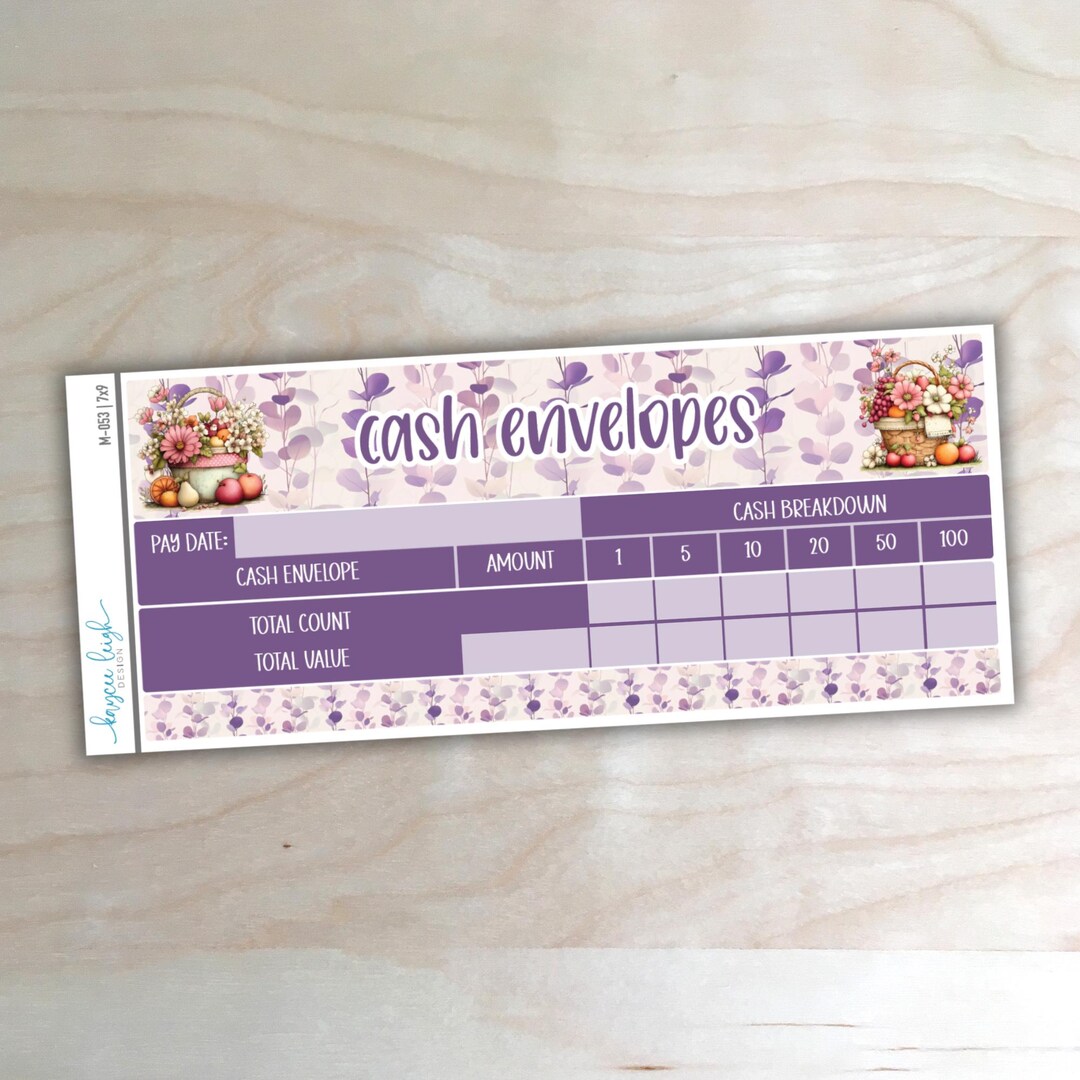 Cash Envelopes Stickers for 7x9 and 8.5x11 Planners | M-053 - Etsy