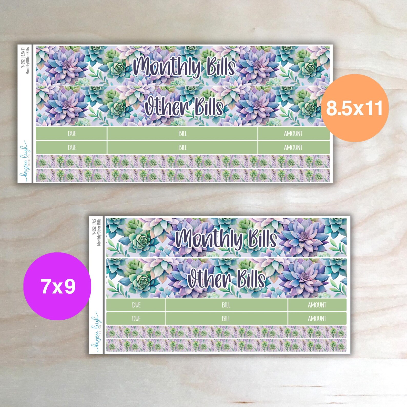 Monthly and Other Bills List Stickers | Master Bills List | Y-052 - Etsy