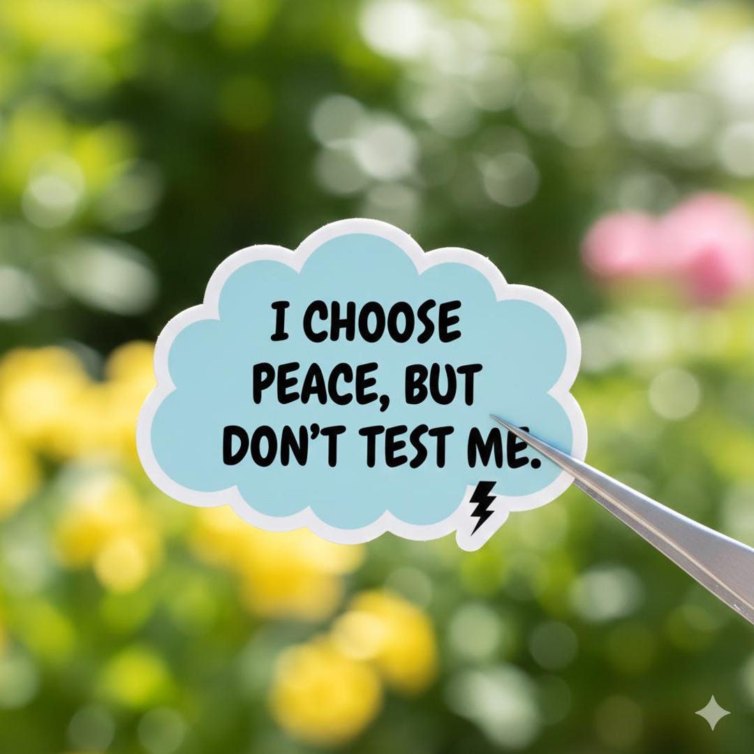 I Choose Peace, but Don't Test Me Quote Sticker | Meme Sticker | Humor ...