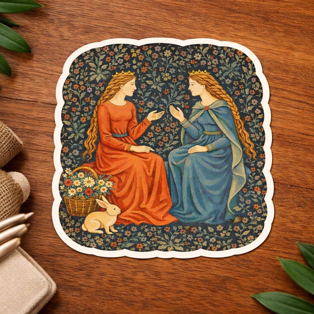 Medieval Princess Woman Sticker Medieval Girl Friendship Sticker ...