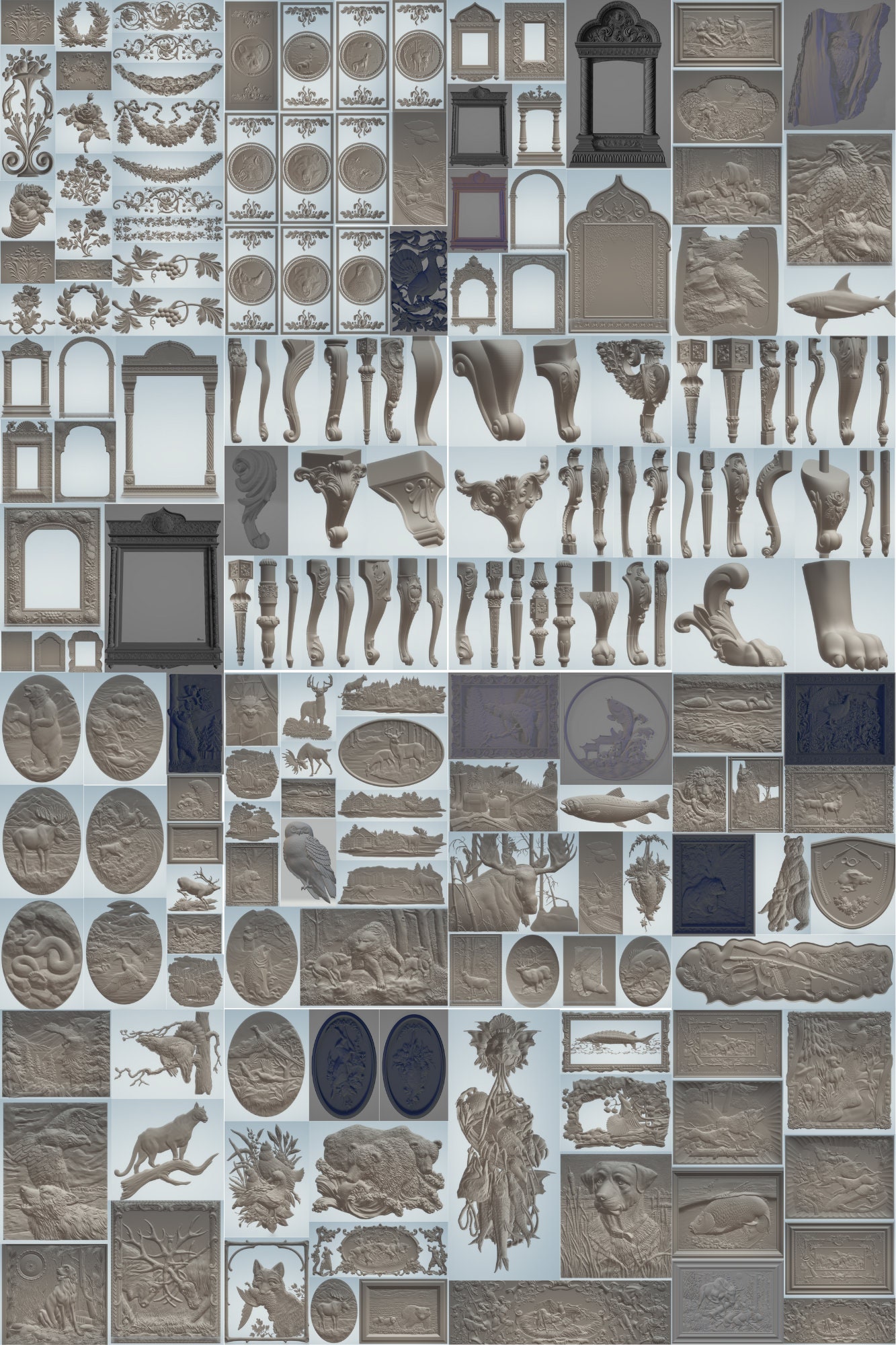 3D STL Model Mega Pack: 2305 Files, Aspire Digital Bundle, CNC Router ...