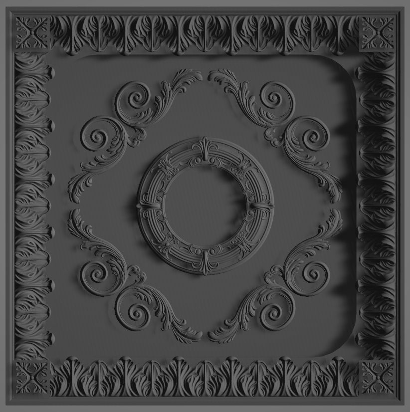 3D STL Models Decorative Sockets STL File Exquisite Gypsum Stucco ...