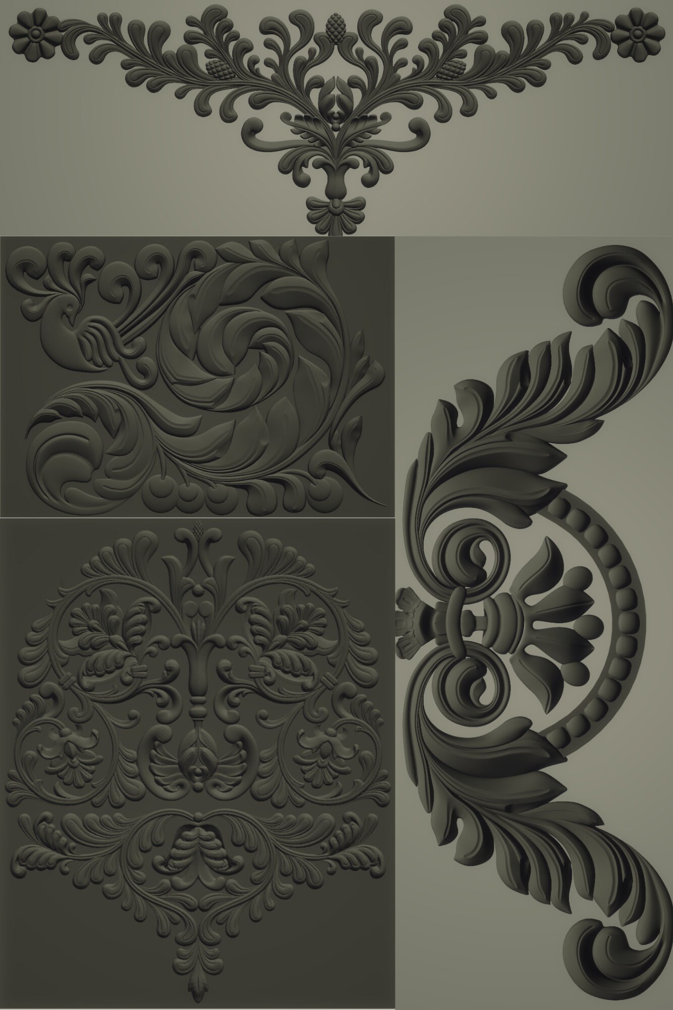 3D STL Models Moldings for Decoration 50 Pcs Router Engraver Carving ...